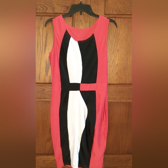 Dresses | Women Red Block Polyester Med Dress | Poshmark